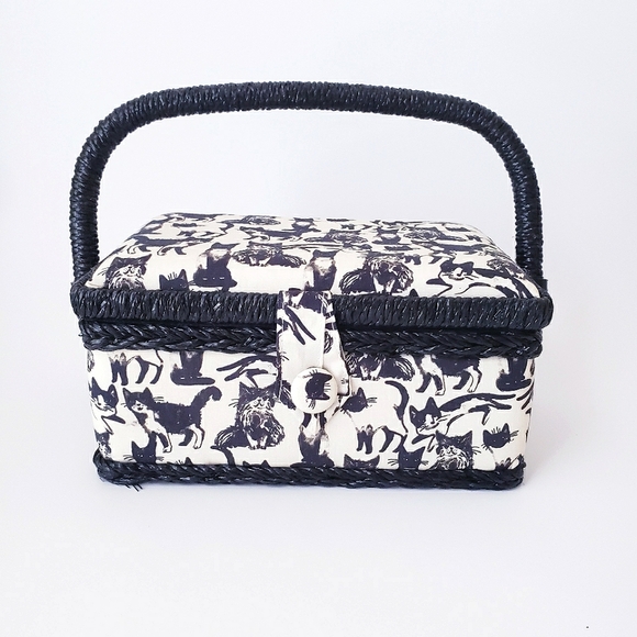 Vintage | Storage & Organization | Vintage Black And White Cat Print ...